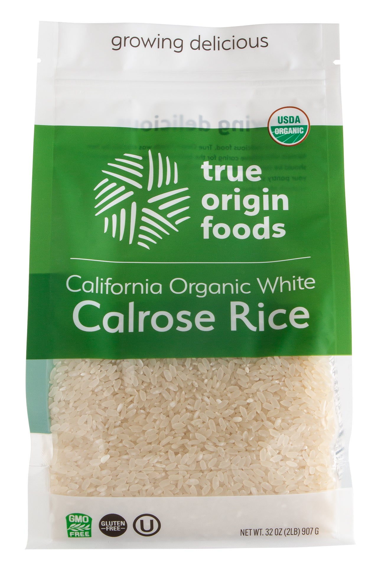 California Organic White Calrose Rice - 2 Pound Bag – True Origin Foods