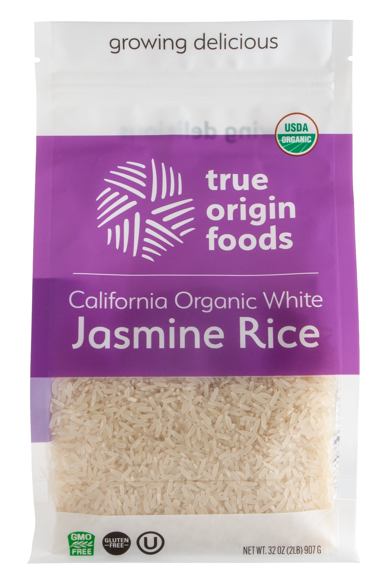 California Organic White Jasmine Rice - 2 Pound Bag – True Origin Foods